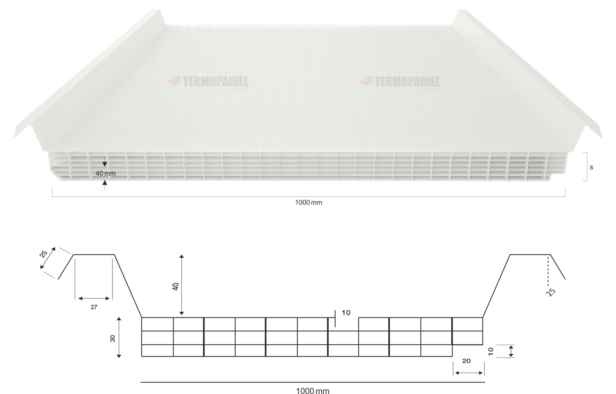 PANEL POLICARBONATO – TRANSLÚCIDO – Termopainel